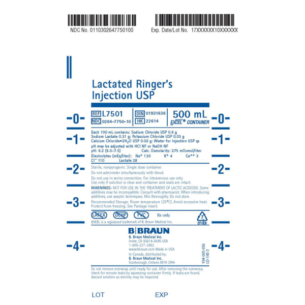 Lactated Ringer's Injections USP 1000ml (16620)