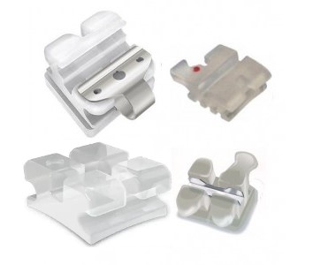 Ceramic Bracket (Tooth Color, Sapphire, Self-Ligating, Metal Slot)