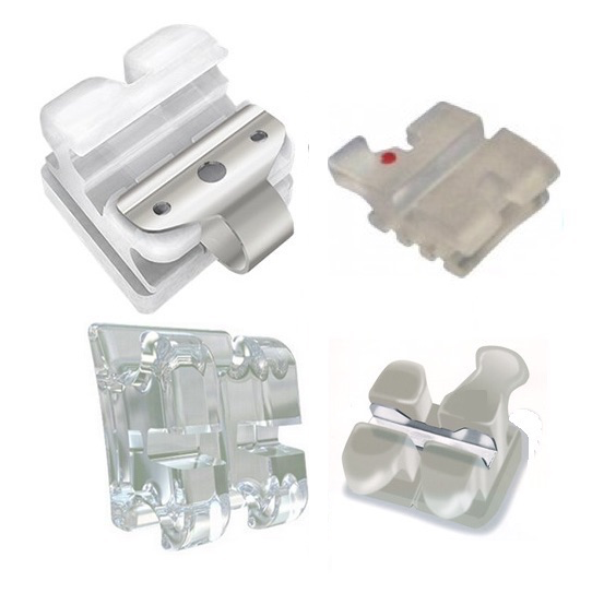 Ceramic Bracket (Tooth Color, Sapphire, Self-Ligating, Metal Slot) (834)