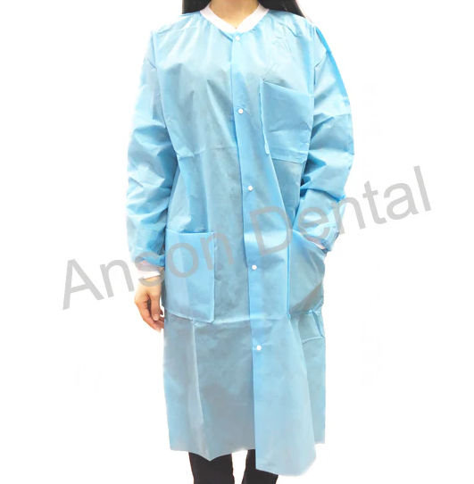 Dental Plus Lab Coats Knee Length 10 pcs Sky Blue (39485)