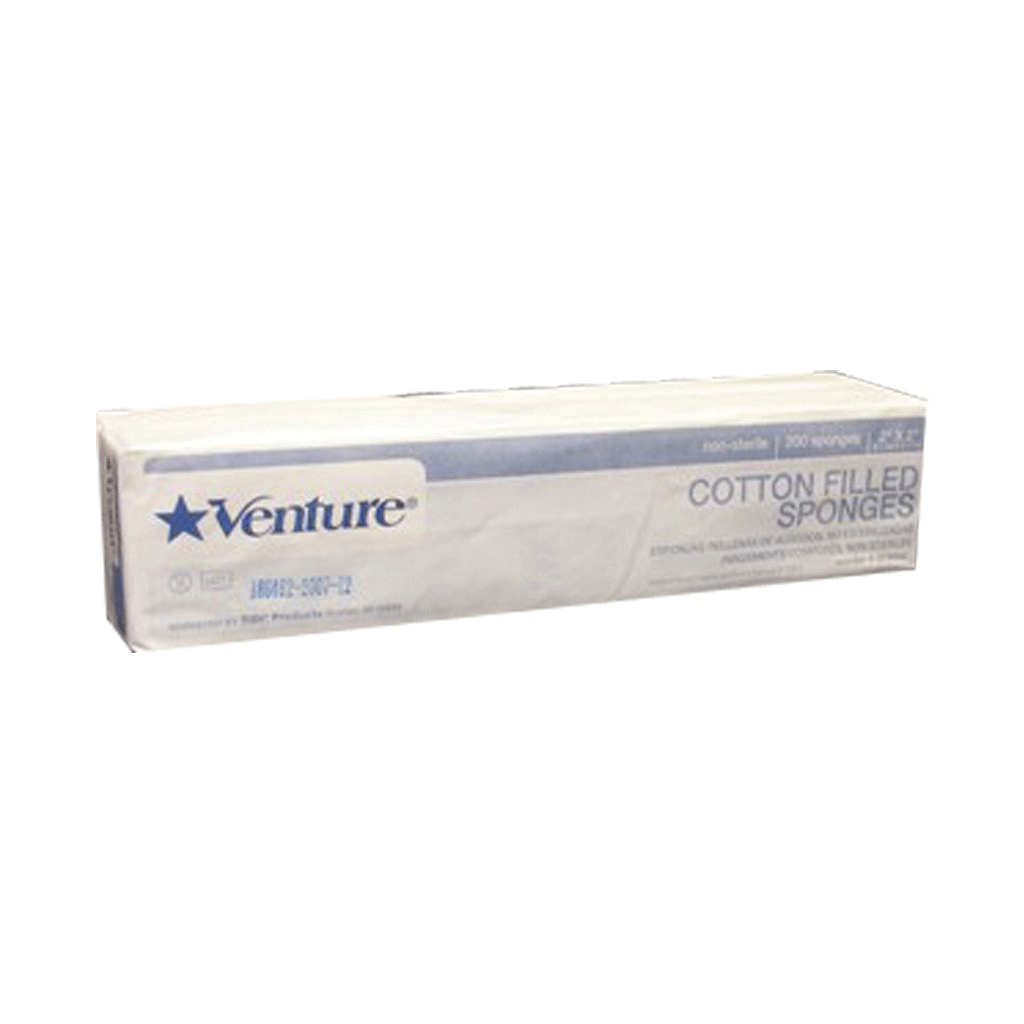 Venture Cotton-Filled Gauze Sponges 4x4 Non-Sterile 2000/Case (17044)