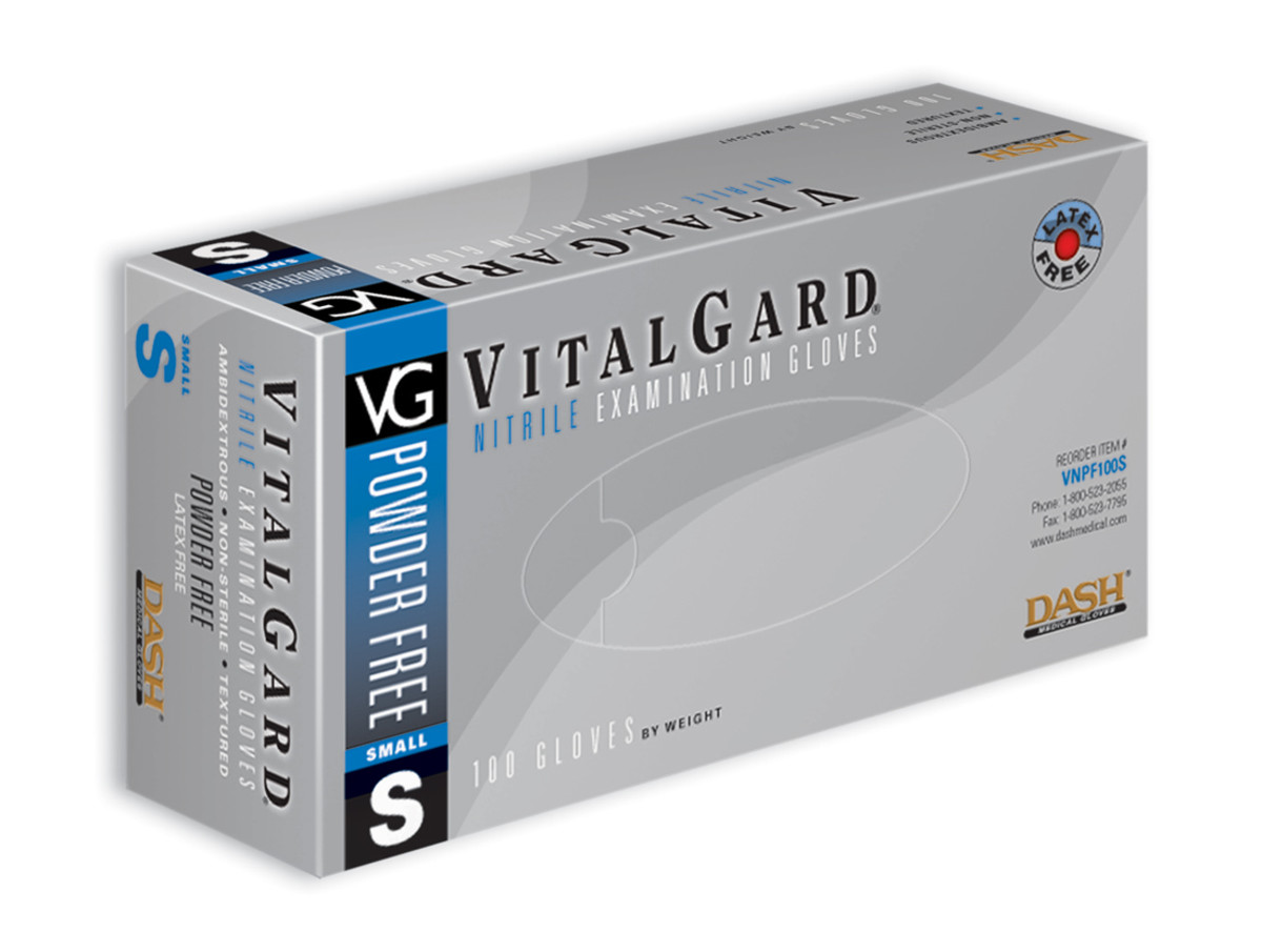 VitalGard Nitrile PF Exam Gloves (Case of 10 boxes) (28083)