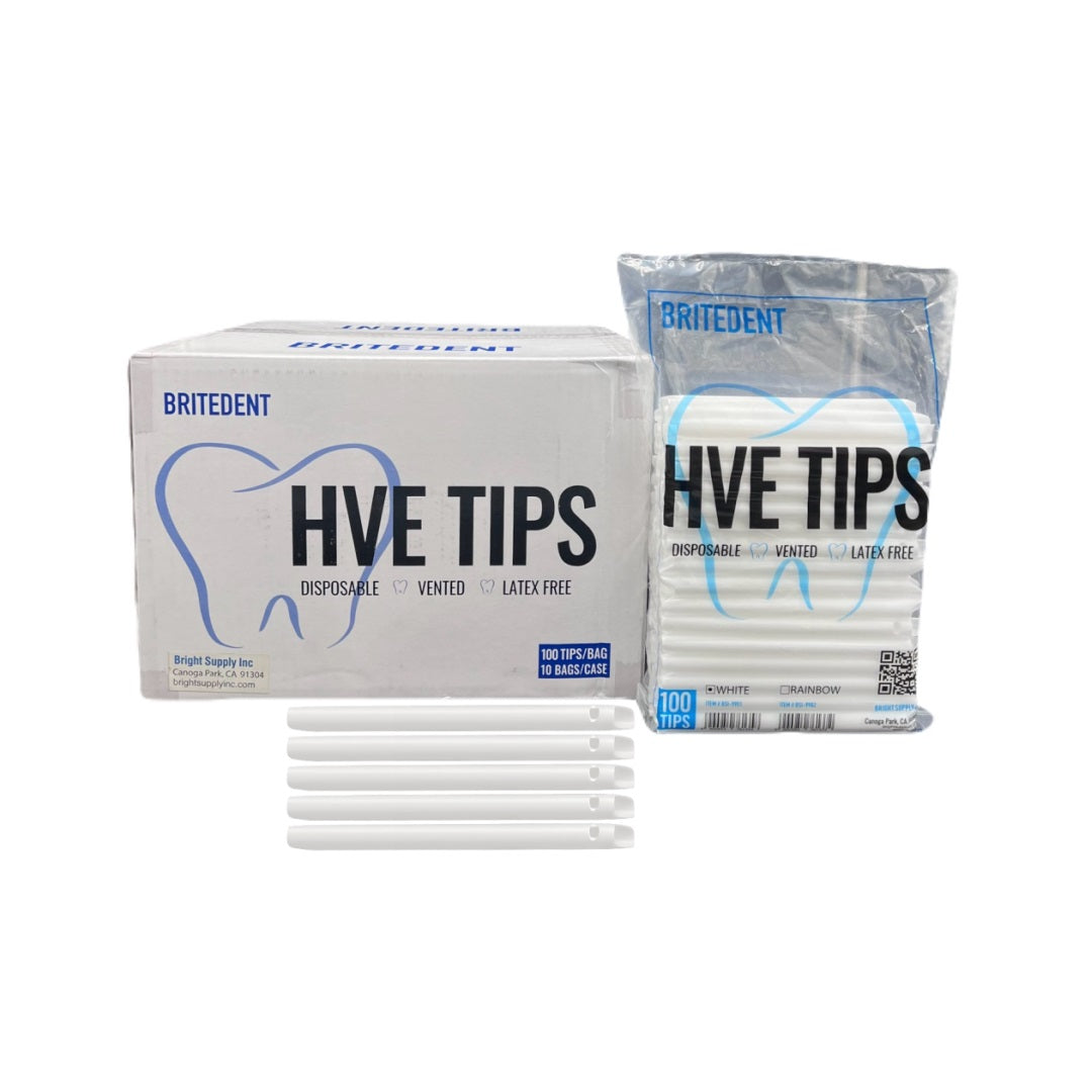 BRITEDENT HVE High Volume Evacuation Suction Tips White (34042)