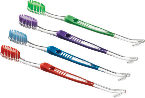 Dual-Head Rubber Handle Toothbrush (144 ct) (3440)