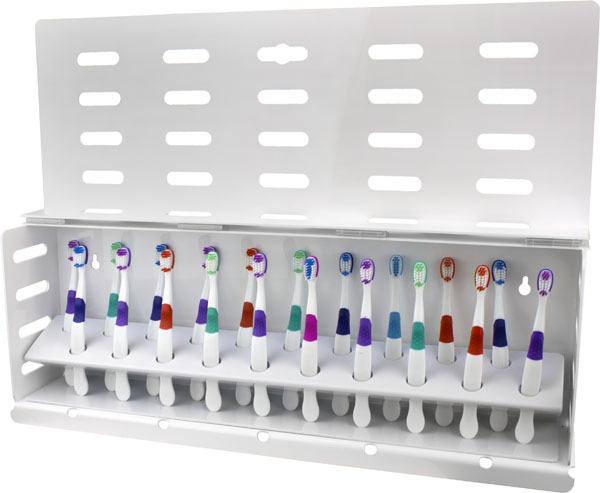 20 Count Toothbrush Rack w/ Wall Mount - No Covers (3418)