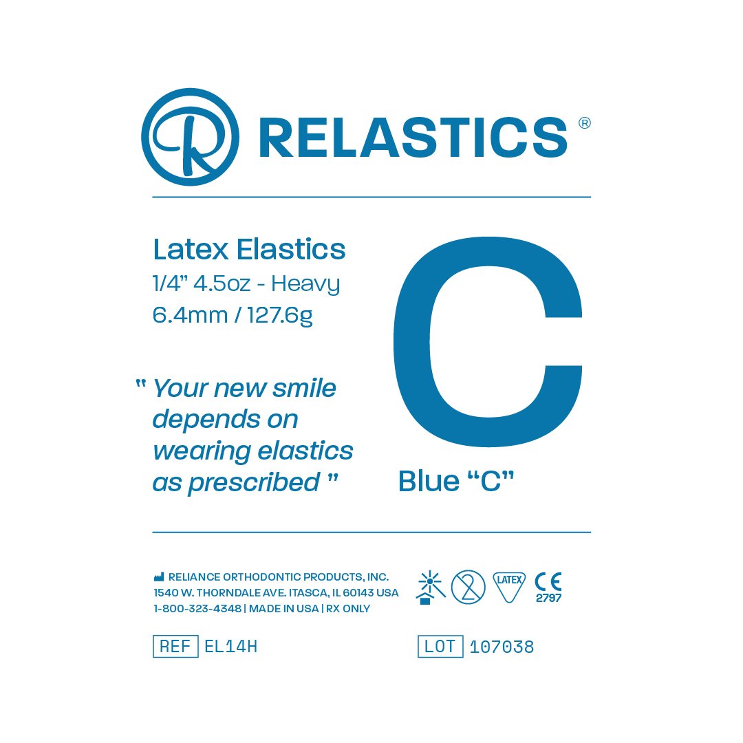 Patient Elastics Latex - Relastics Blue Heavy 4.5oz (50 bags of 100 pcs ...
