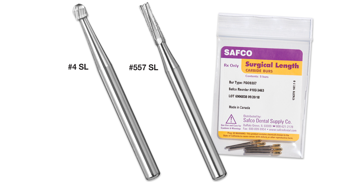 Surgical length bur #558 fg crosscut straight fissure 5/pack (38459)