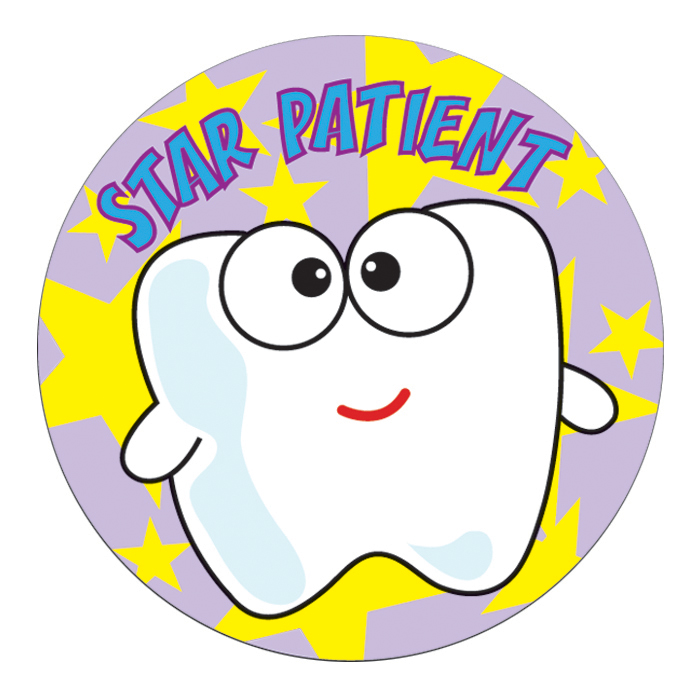 Star Patient Tooth Stickers - 100/roll (27434)