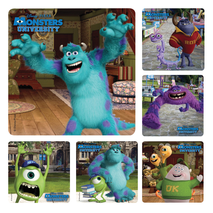 Disney Monsters University Movie Stickers - 100/roll (27442)