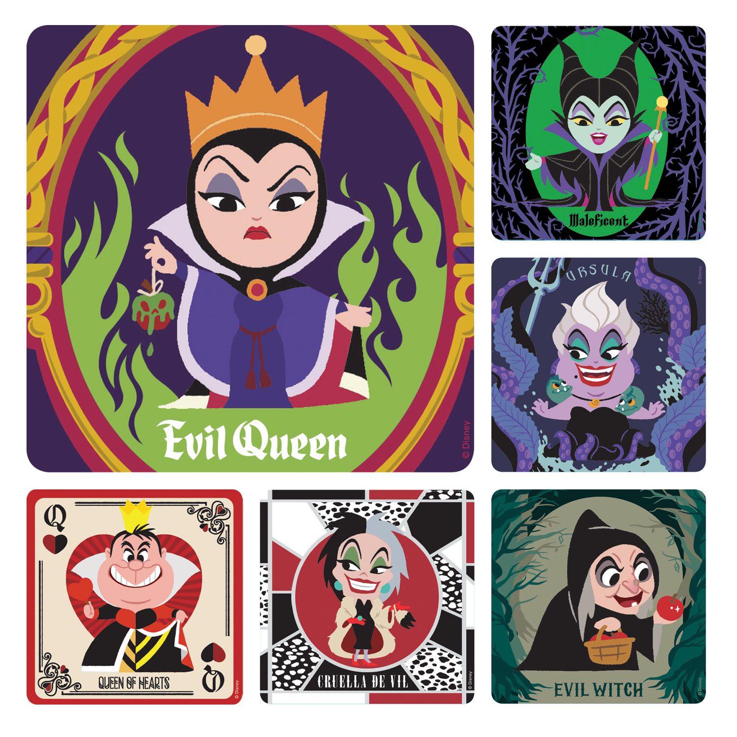 Disney Villains Stickers - 100 per roll (31715)