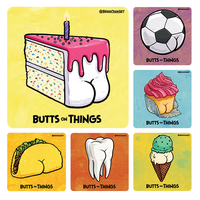 Butts on Things - Stickers 100/roll (32816)