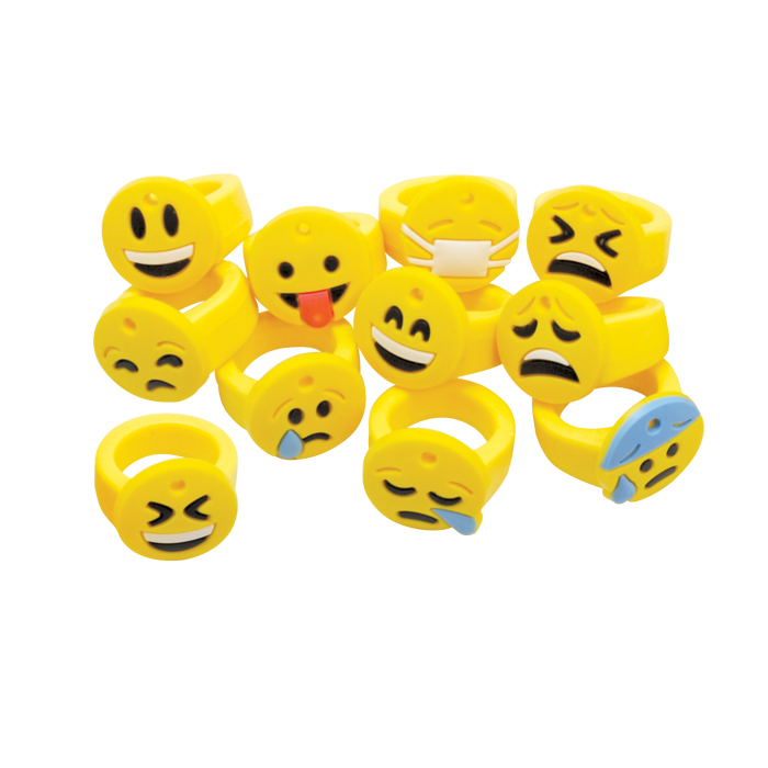 Emoticon Silicone Rings - 36 assorted/pk (27713)
