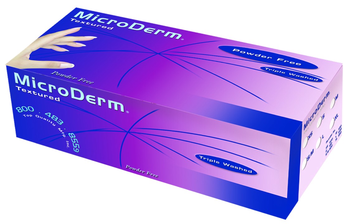 Microderm Textured Gloves - 1 Case/10 Boxes (25605)