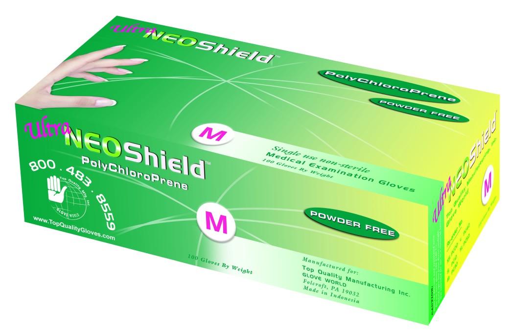 Neoshield Green Gloves BPA Free - 1 Case/10 Boxes (25630)