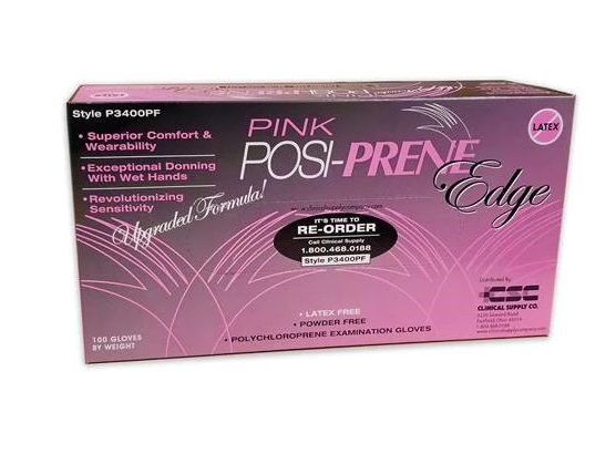 Pink Posi Prene Edge 4 gram Neoprene Gloves (100/box) (31909)